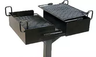 Pedestal Charcoal Grill | Campground BBQ Grills | Pedestal Grill | Park ...