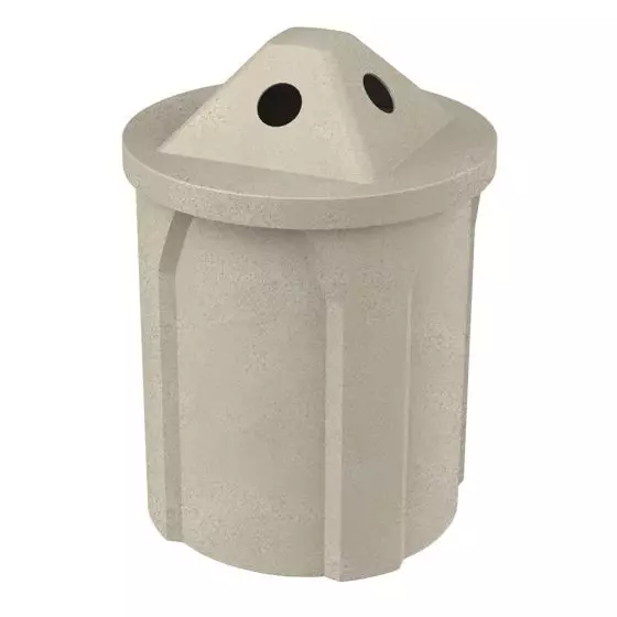 42 gallon Plastic Pyramid Top Trash Receptacle | 42 Gallon 4-Opening ...