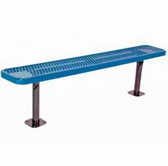 Backless Thermocoated 6 Foot Heavy Duty backless Park Bench with 12 ...