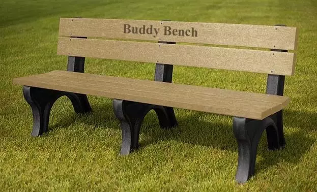 Buddy Park Bench - 6' Traditional Buddy Bench - recycled plastic ...