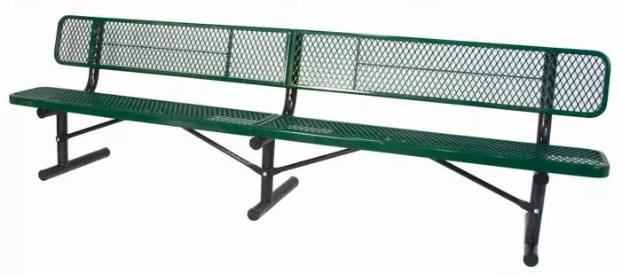 10 Foot Heavy Duty Deluxe Park Bench With 15" Seat Thermoplastic Coated ...