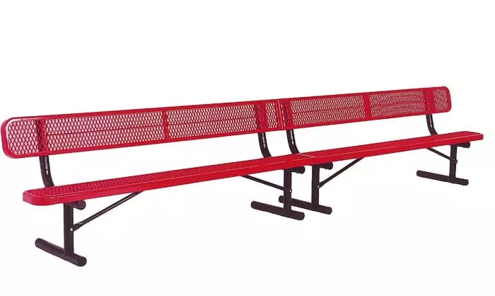 15 Foot Heavy Duty Park Bench With Thermoplastic Coating and 12 inch ...
