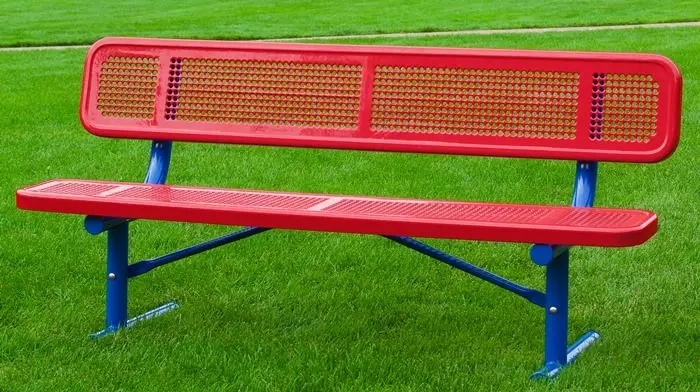 Thermoplastic Coated 8 Foot Heavy Duty Park Bench With Back and 12 ...