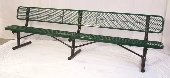 10 Foot Heavy Duty Thermoplastic Coated Park Bench With Back and 12 ...