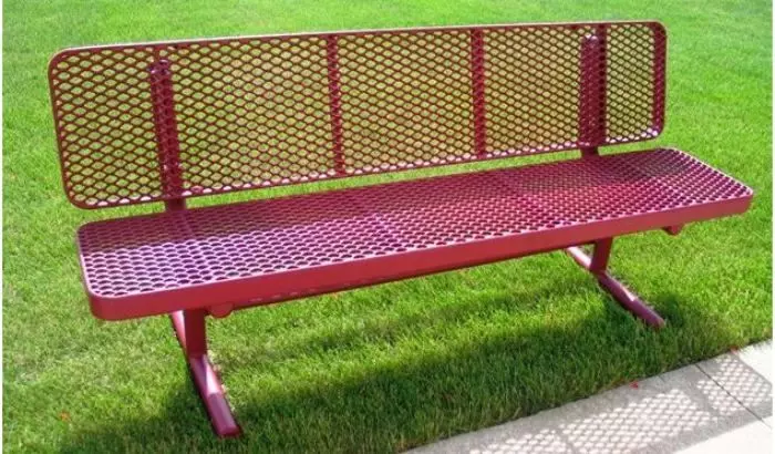 8 Foot Heavy Deluxe Duty Thermoplastic Coated Plank Park Bench With ...