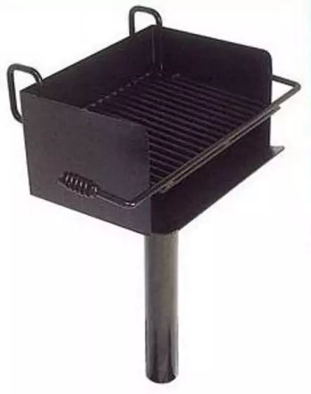 Rotating Charcoal and Wood Park Grill | Inground mount gill ...