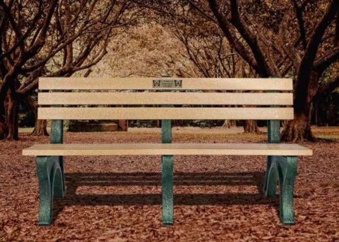 Memorial Bench - 6' EconoMizer Memorial Park Bench with Laminate Plaque ...
