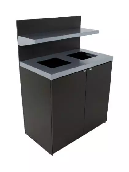 Sessanta Double Waste Station with Tray Return | Food Court Tray Return ...