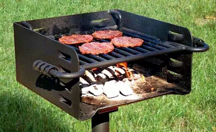 Rotating Charcoal and Wood Park Grill, Inground mount, Adjustable Flip ...