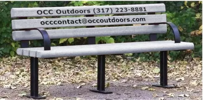 Recycled Plastic Park Bench with steel frame | 6-foot Memorial Park ...