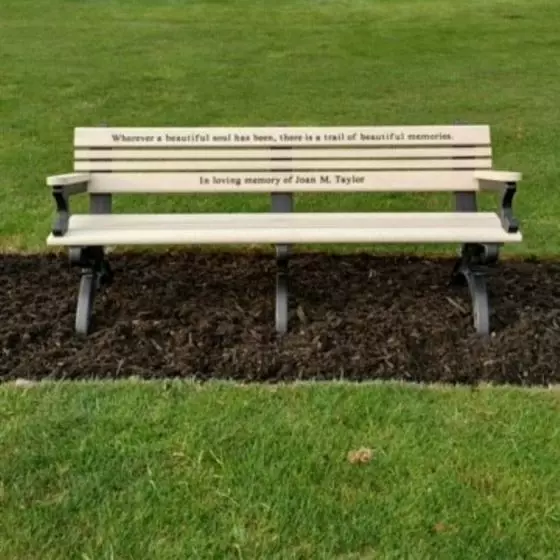 Memorial Park Bench - 6' Cambridge Memorial Bench - armrest - recycled ...