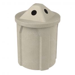 42 gallon Plastic Pyramid Top Trash Receptacle | 42 Gallon 4-Opening ...