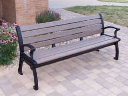 Emerald Park 5 Foot Plastic Bench | Recycled Plastic Park Bench | Ornate Park Bench | Bench with ...