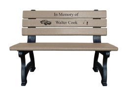 Memorial Park Bench - 4' Aspen Bench - recycled plastic - OCC Outdoors ...