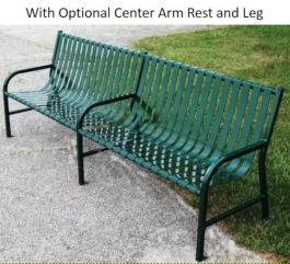 Park Bench | 8 Foot Steel Park Bench | Outdoor Park Bench | OCC Outdoors