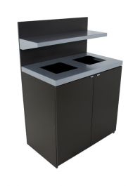 Sessanta double waste station with tray return - food court - tray ...