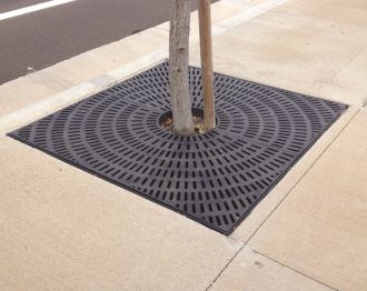 4 foot square tree grate - recycled plastic tree grate - sidewalk tree ...