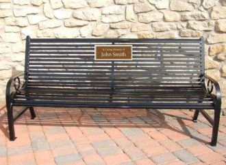 5 Foot Steel Park Bench with vertical slats - OCC Outdoors