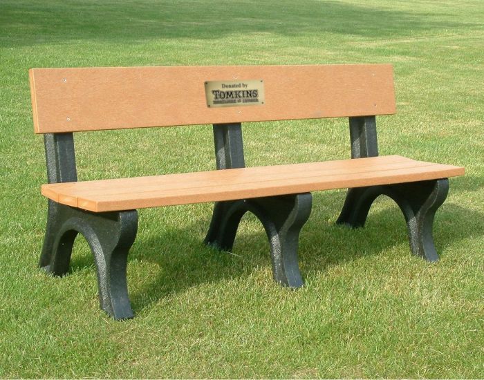 Memorial Park Bench - 6' Landmark Memorial Bench with Laminate Plaque ...