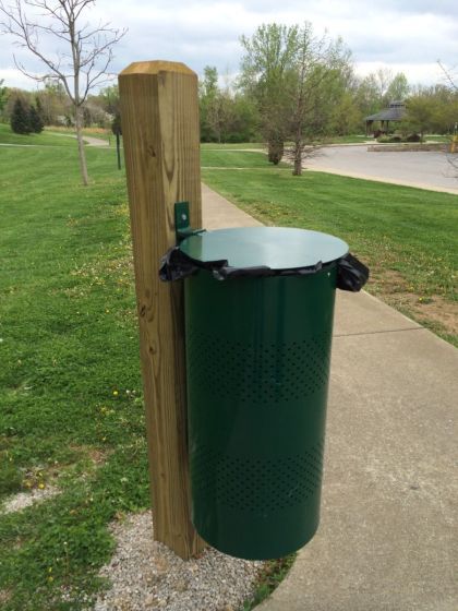 post mounted bin