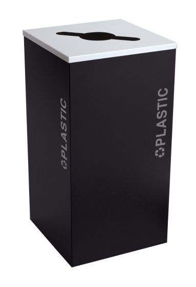 Recycling Bins | 24-Gallon Modular Square Plastic Recycle Bin | Plastic ...