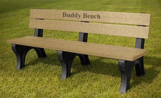 Buddy Park Bench - 6' Traditional Buddy Bench - recycled plastic ...