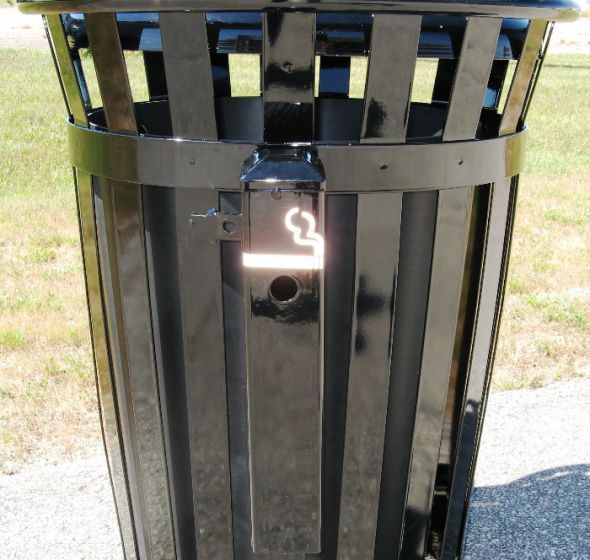 Side Mounted Cigarette Receptacle | Ash tray for trash receptacles ...