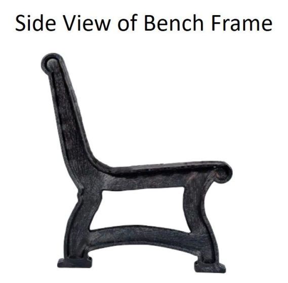 Park Bench Side View Detail